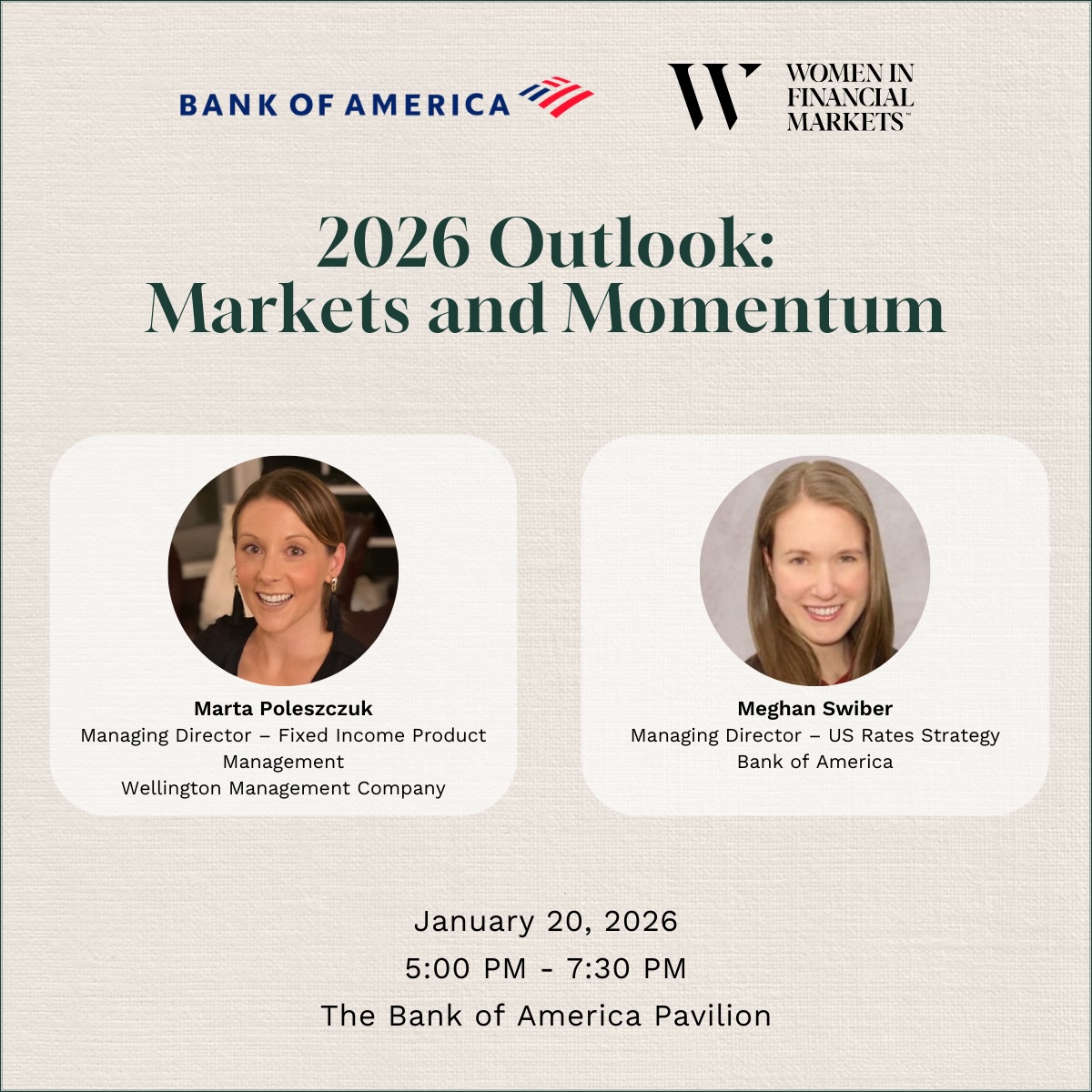 2026 Outlook: Markets and Momentum (New York) - Women in Financial Markets